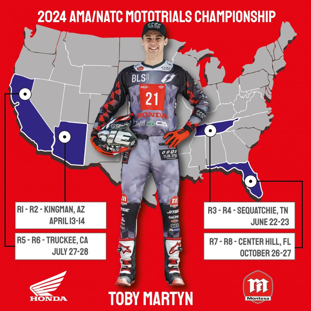 Toby Martyn competirá en el Campeonato Norteamericano NATC de Trial